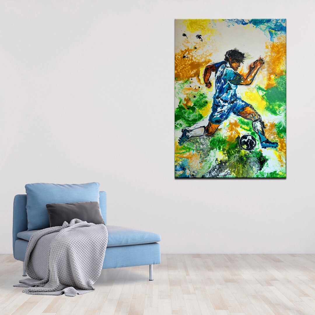 BURGSTALLER Footballer Picture Hand-painted, Kicker Painting Sports ...