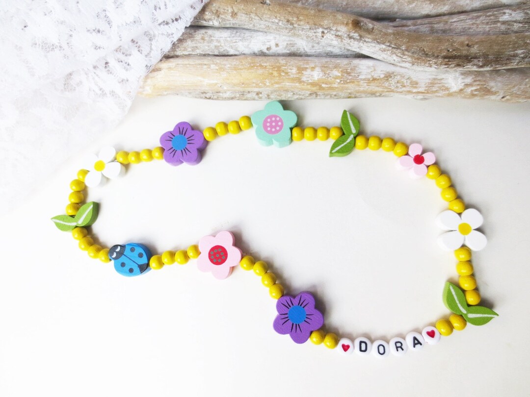 Colorful Chain for Children, Children's Chain Made of Wooden Beads ...