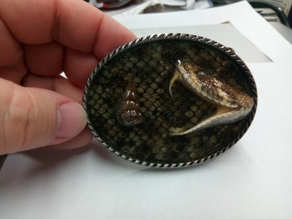 Western Diamondback Rattlesnake Belt Buckle Single Head and | Etsy