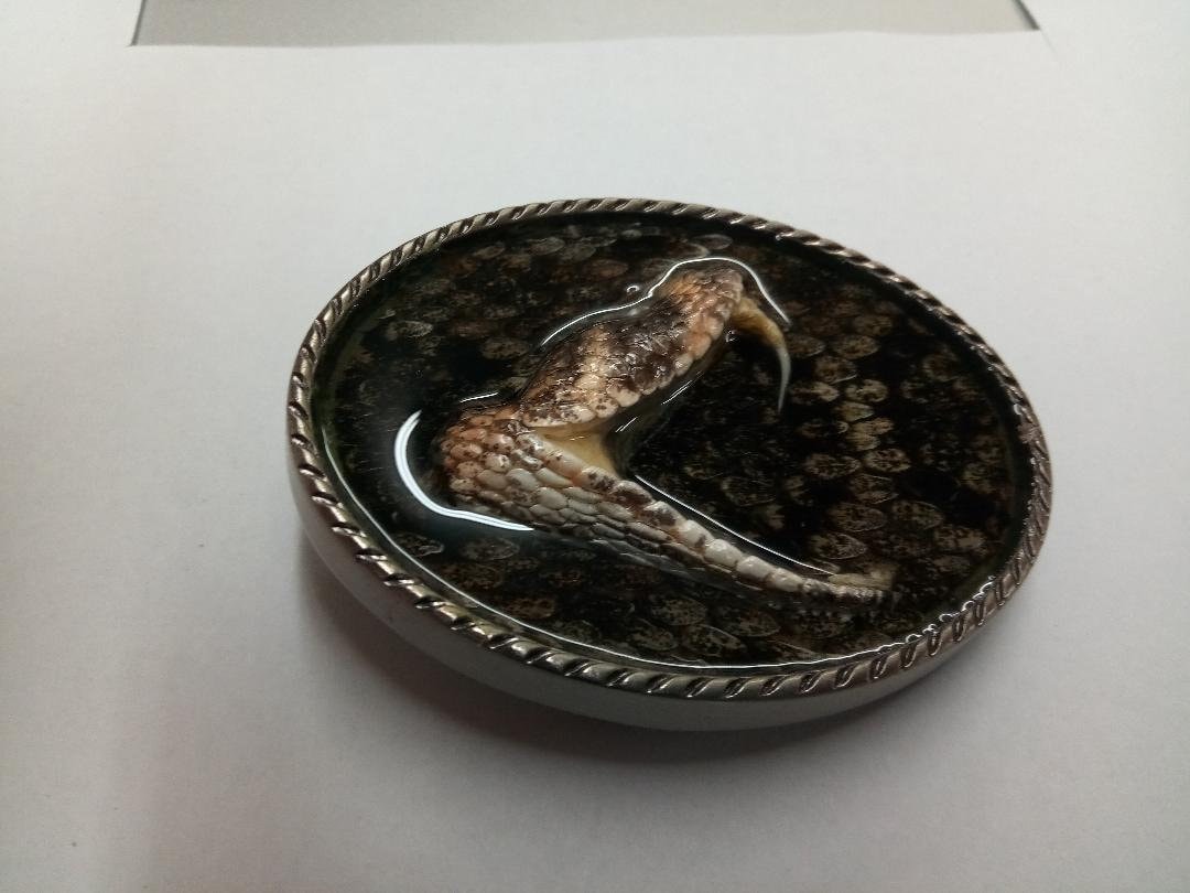 Western Diamondback Rattlesnake Single Head Belt Buckle - Etsy