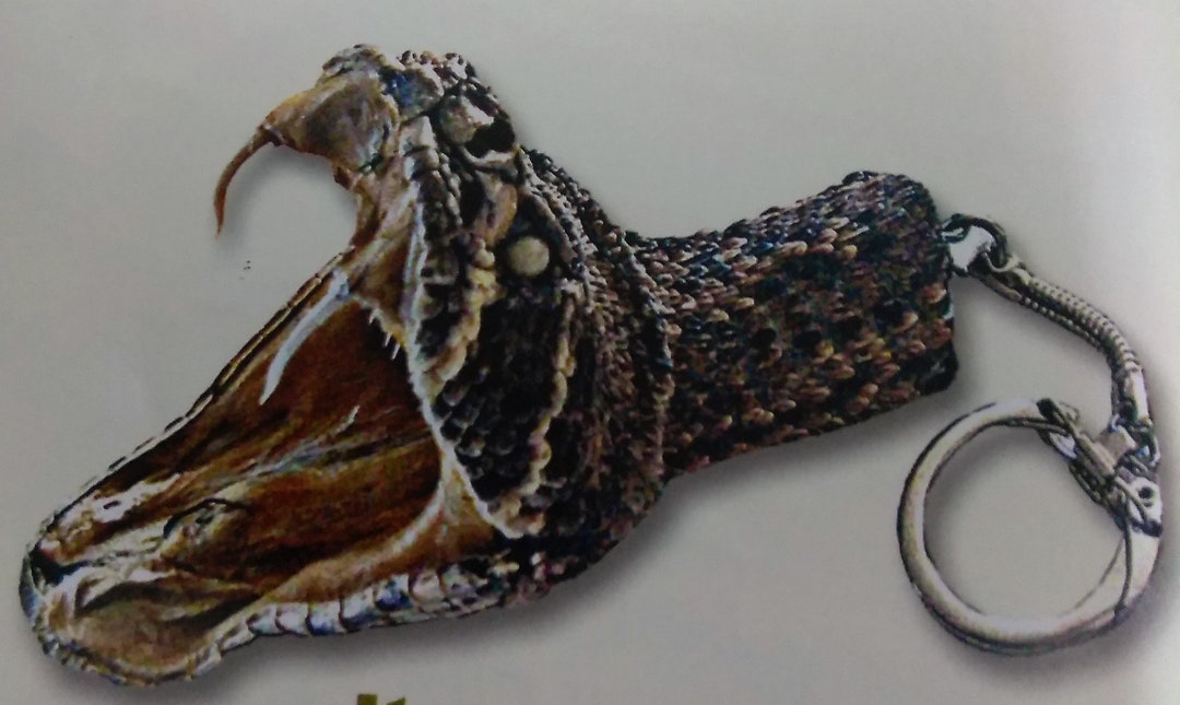 X-large Open Mouth Western Diamondback Rattlesnake Keychain - Etsy