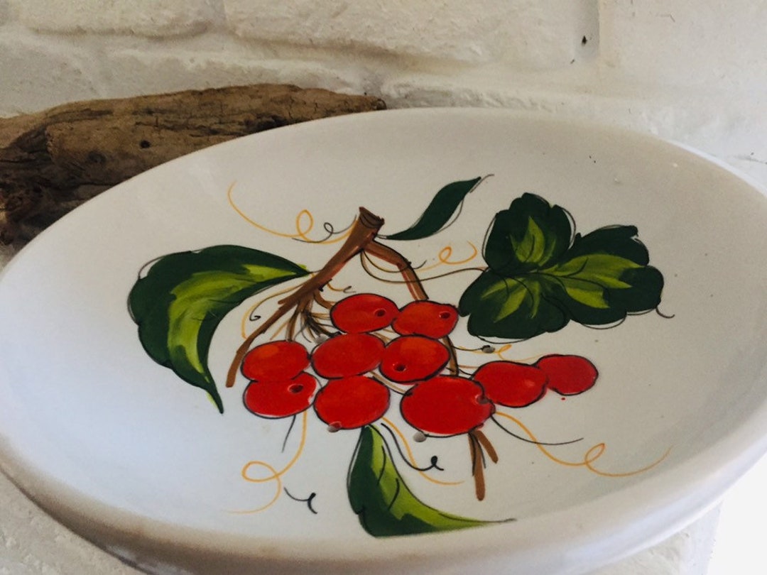 Vintagebeautiful Sieve Bowl Drip Tray Colanderwhite Ceramic - Etsy