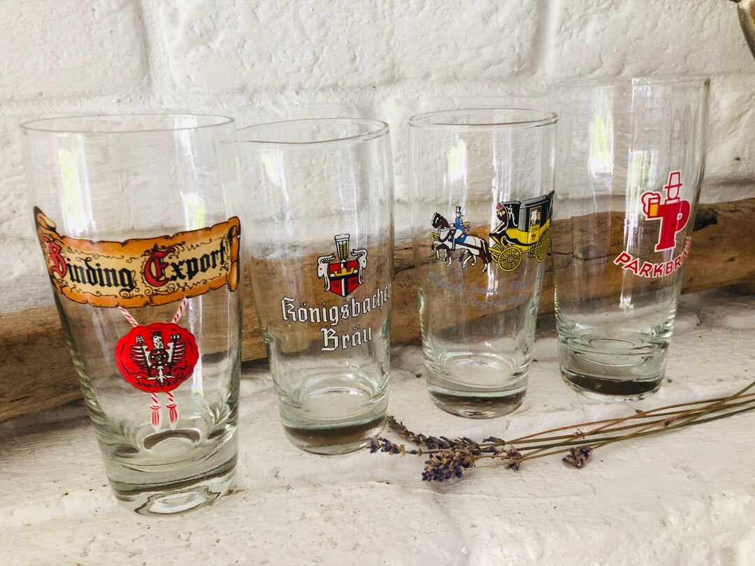 Vintage Set of 4 Beer Glasses Collection International Beer Glasses - Etsy