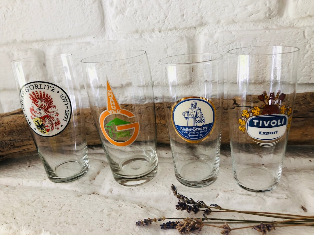Vintage Set of 4 Beer Glasses Collection International Beer Glasses - Etsy