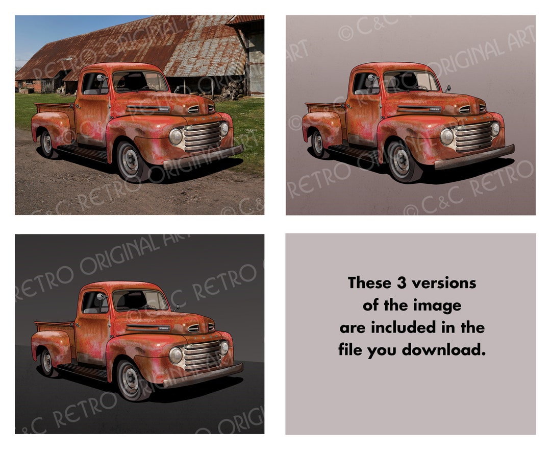 Rusty Ford F1 Truck 3 Instant Download Printable Files Ideal for Car ...