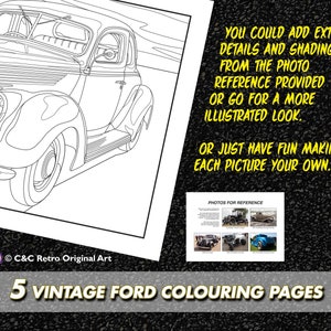 5 Vintage Ford Colouring Pages | Instant Download Digital Printable ...