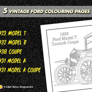 5 Vintage Ford Colouring Pages | Instant Download Digital Printable ...