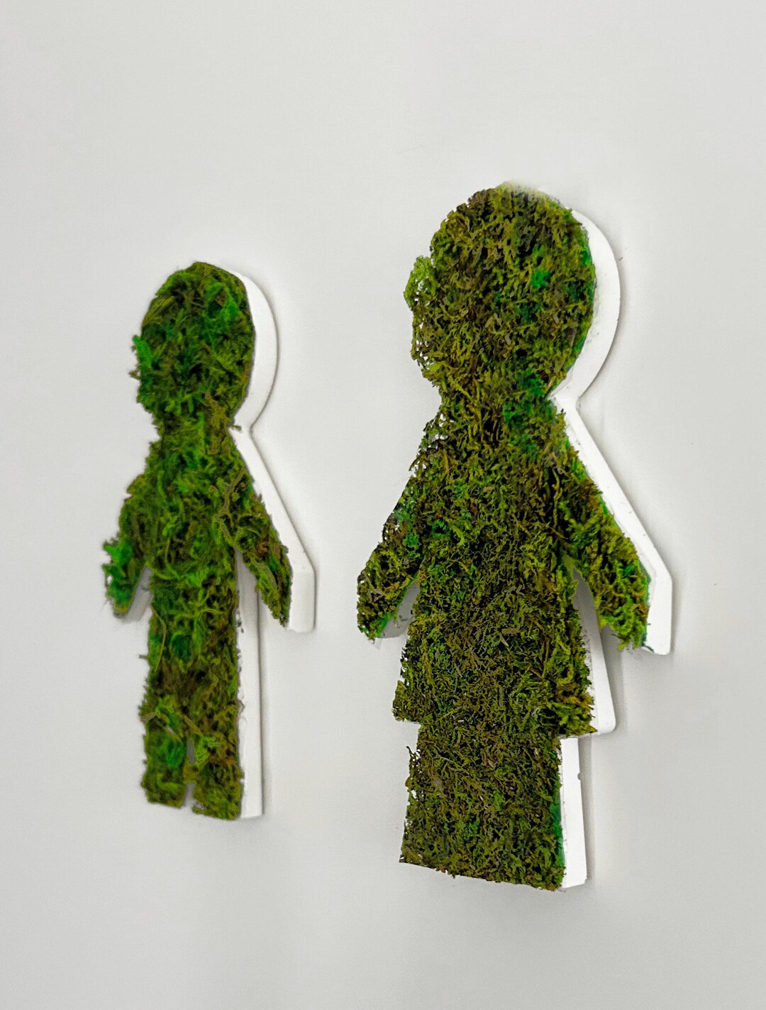 WC Door Sign Woman & Man Real Moss Toilet Sign Guest Toilet Raysin ...