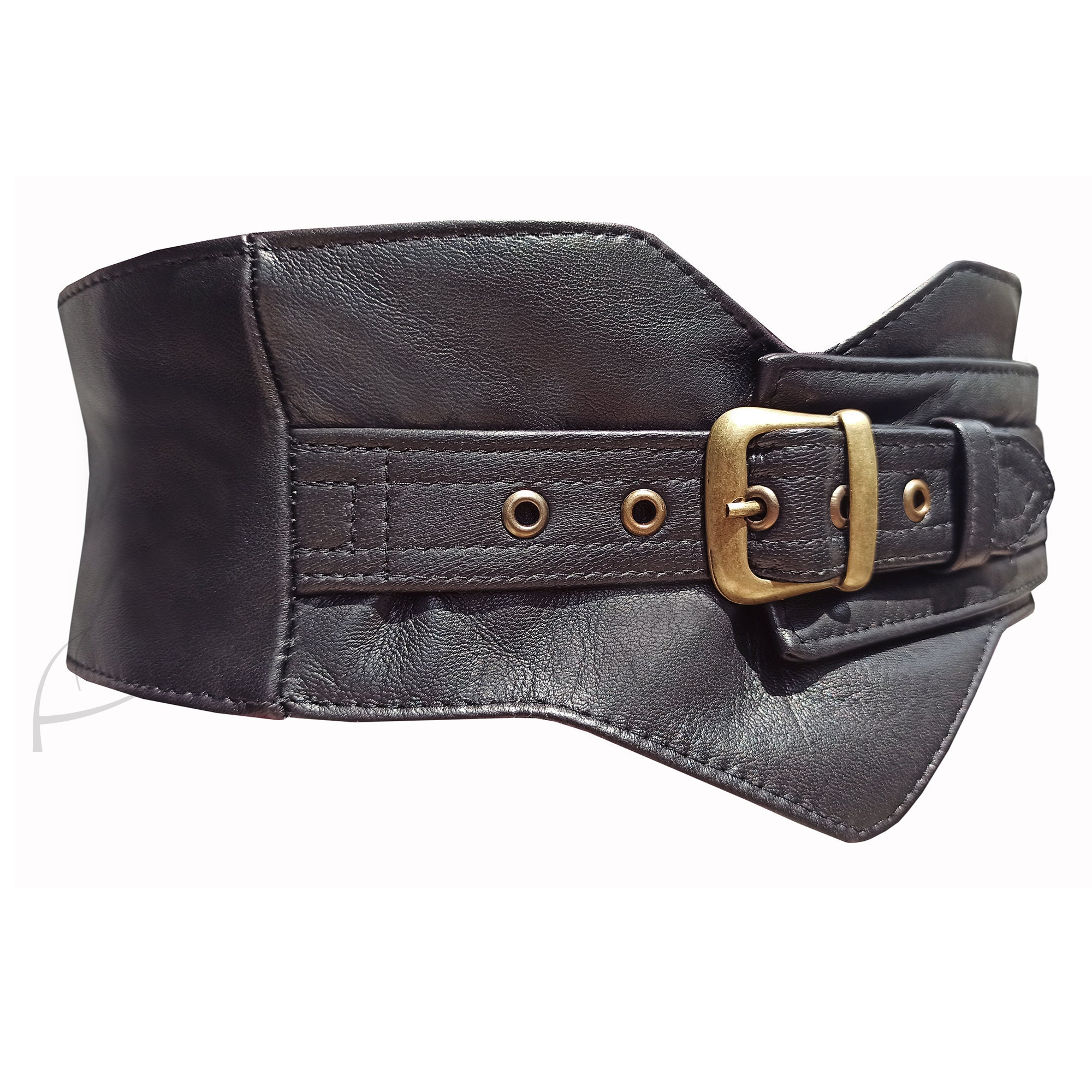 Black Asymmetric Leather Belt II - Etsy