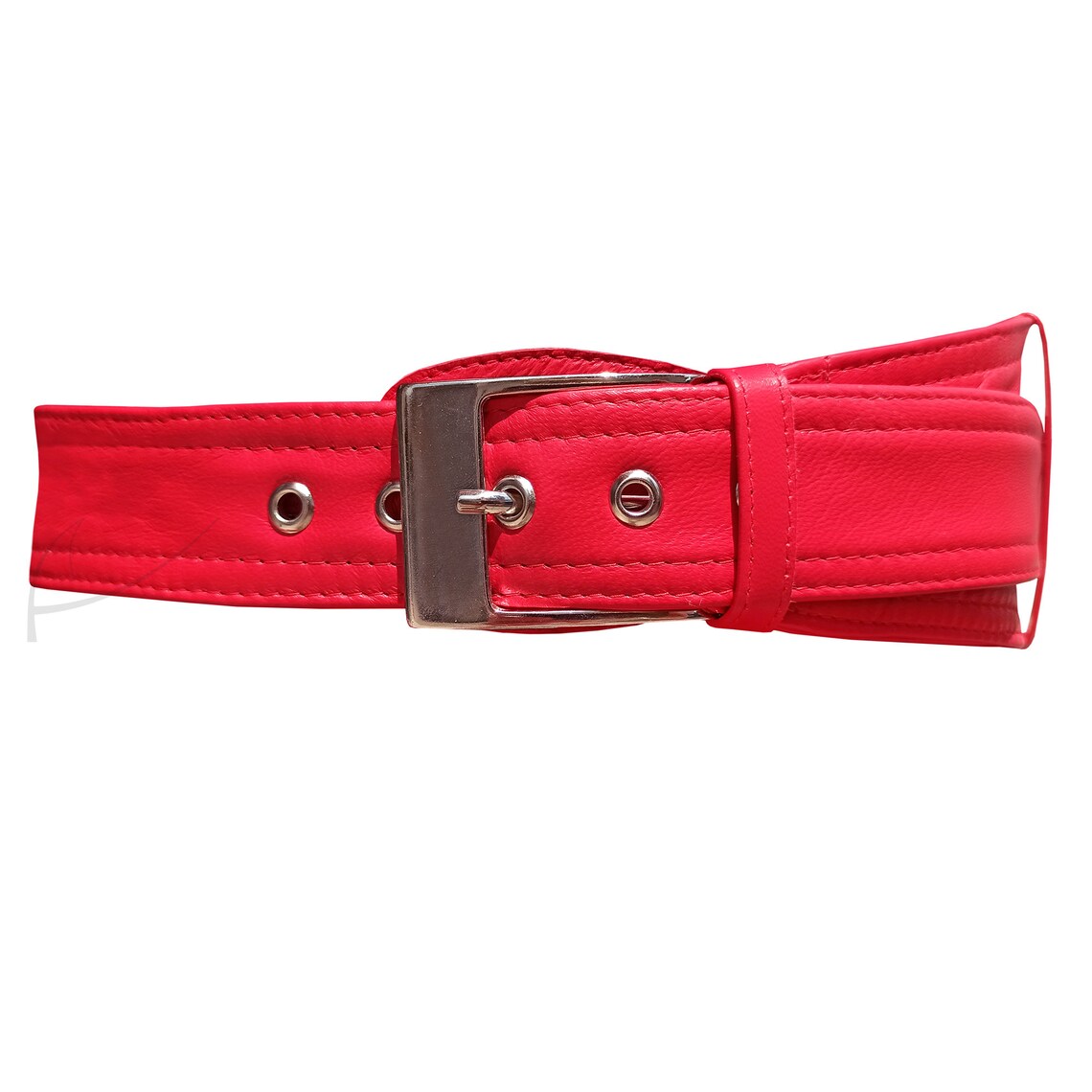 Asymmetric Red Leather Belt III - Etsy