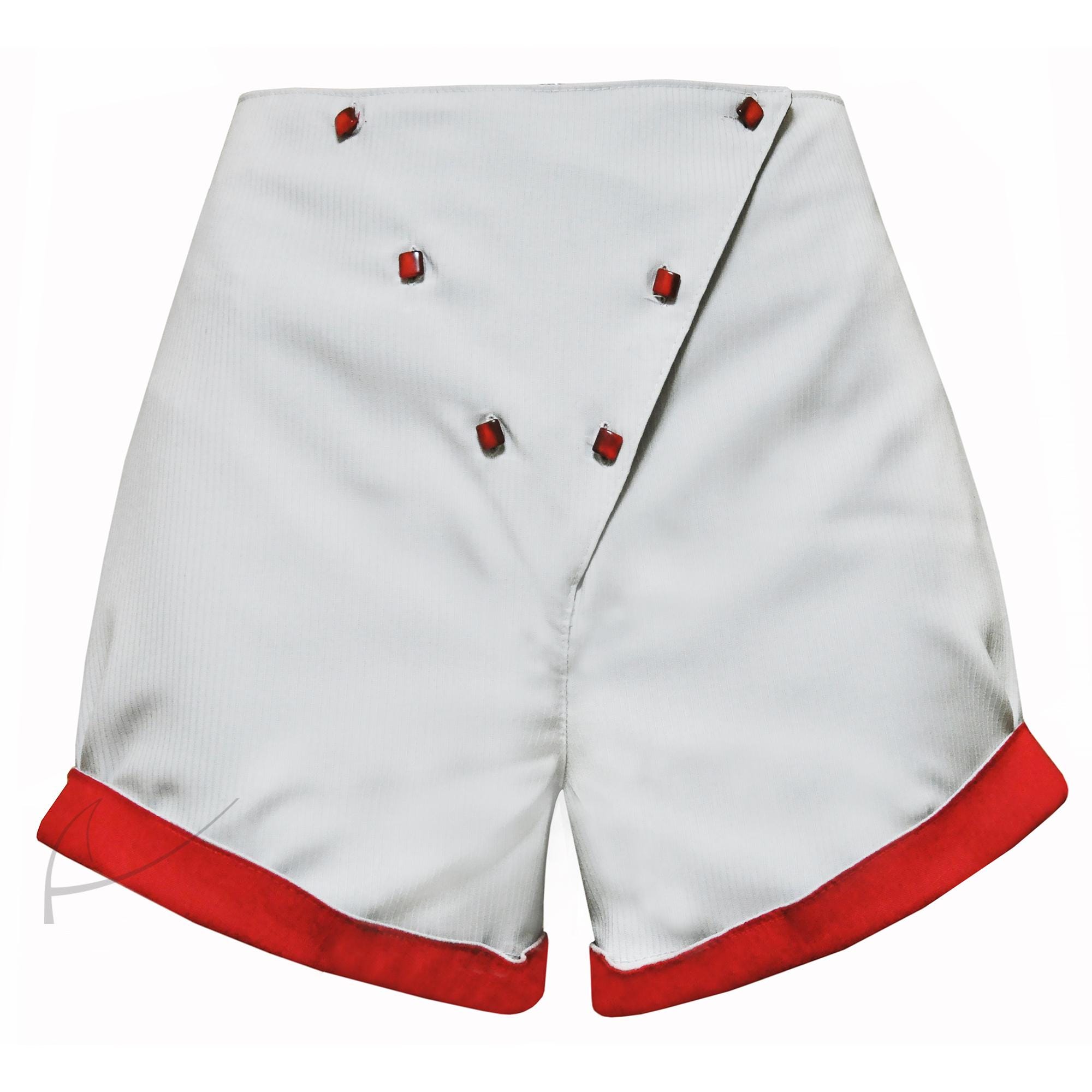 Envelope Shorts With Red Buttons - Etsy