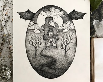 Ghost Ink Drawing - Etsy