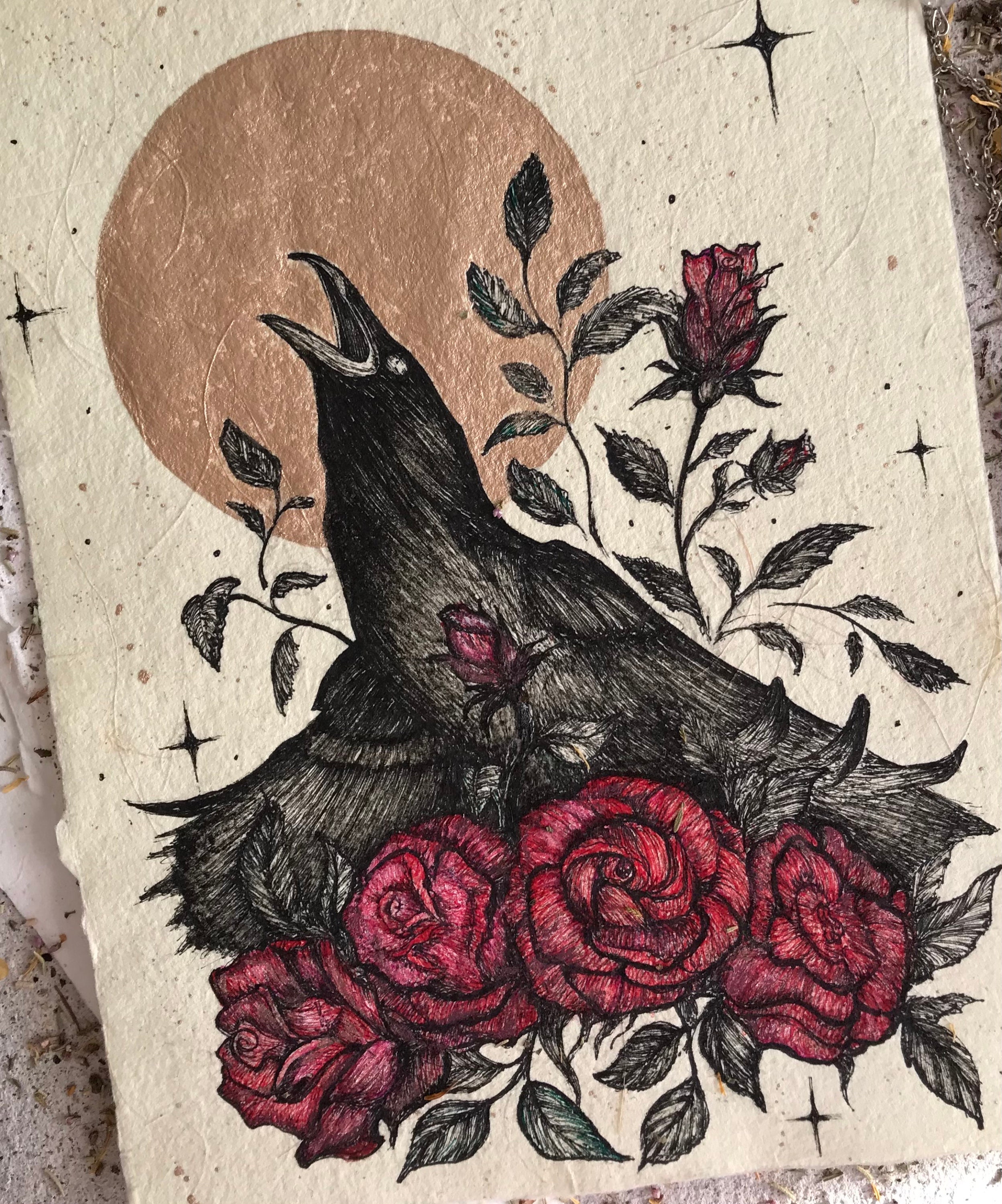 Crow Rose Tattoo