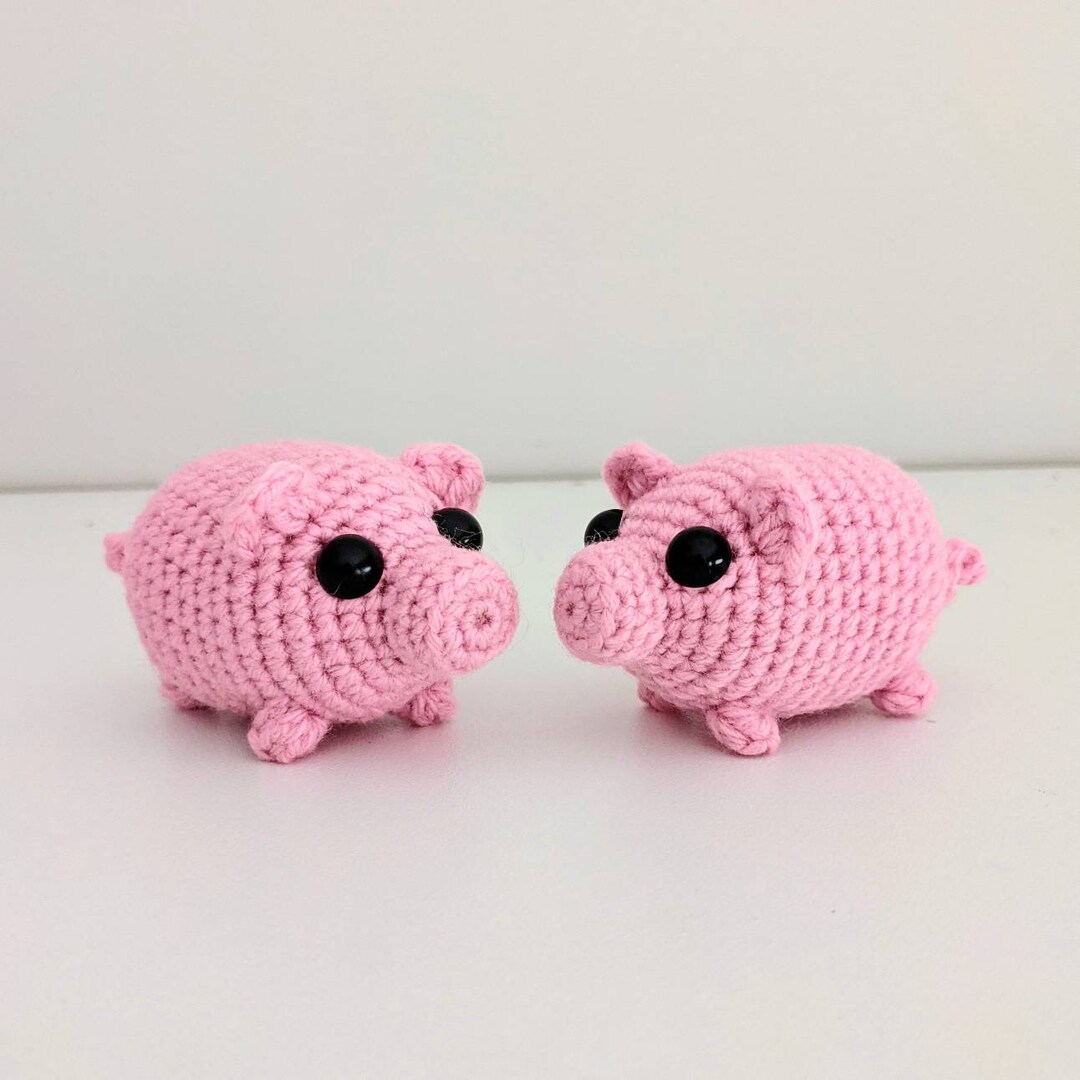 Mini Pig Crochet Plush Toy Miniature Pig Pig Keyring - Etsy