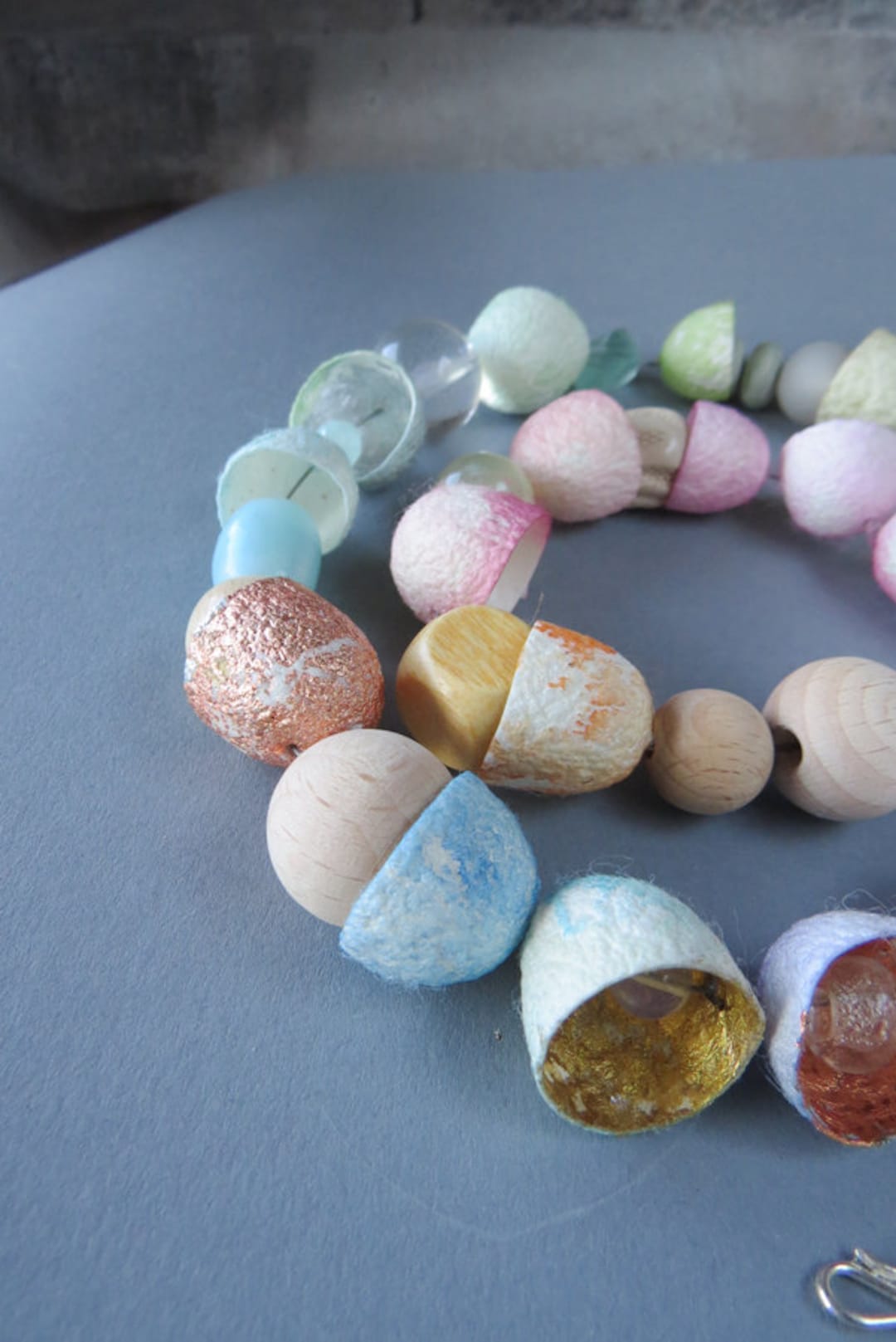 Silk Cocoon Necklace Silk Pastel Natural Long - Etsy