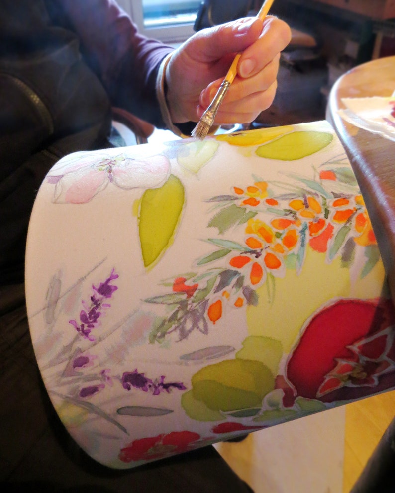 Reserved Table Lamp Lampshade Robin Hand-painted Unique Piece With or ...