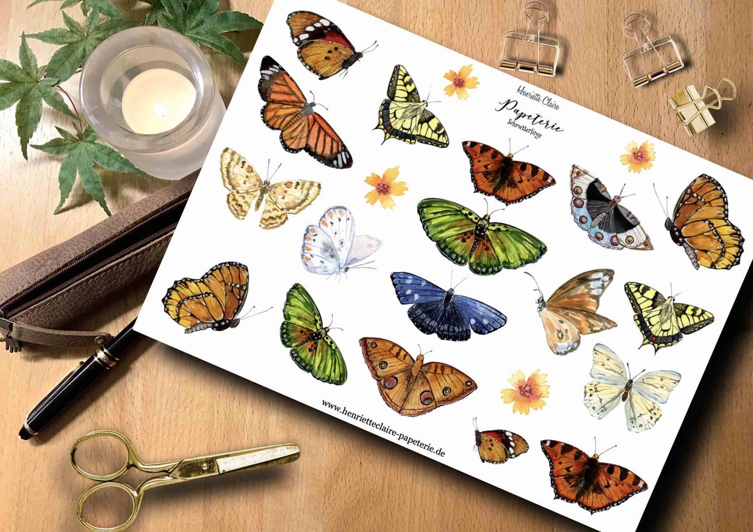 Stickers Butterflies Sticker Butterfly Butterflies Stickers Watercolor ...