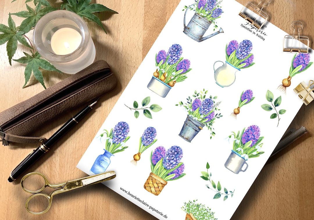 Sticker Hyacinths Hand Painted - Etsy