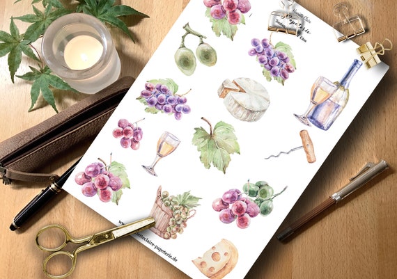 Sticker Wine Grapes Cheese Sticker Gourmet Grapes Grapes - Etsy