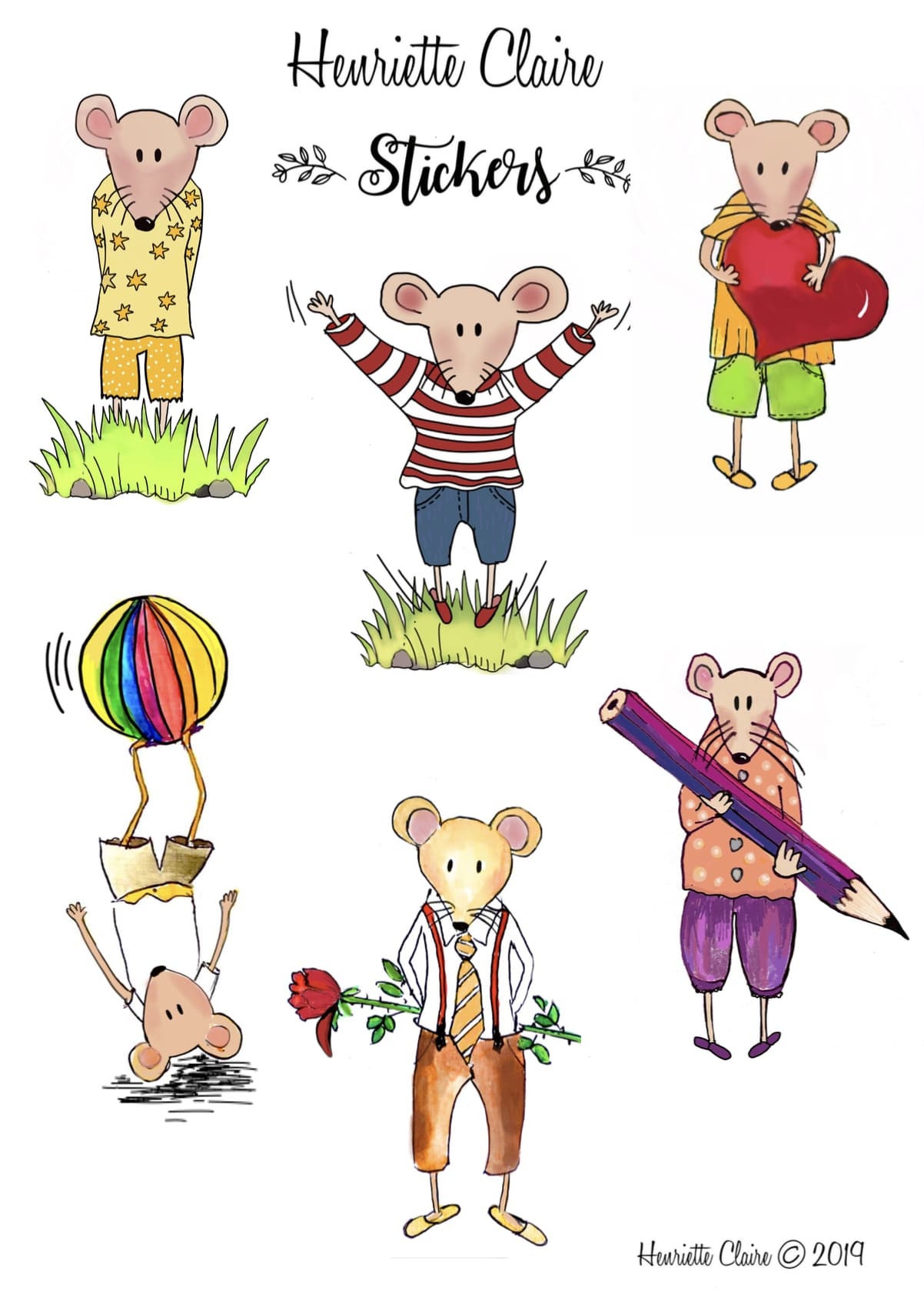 Sticker MÄusemix 1 Hand-drawn - Etsy