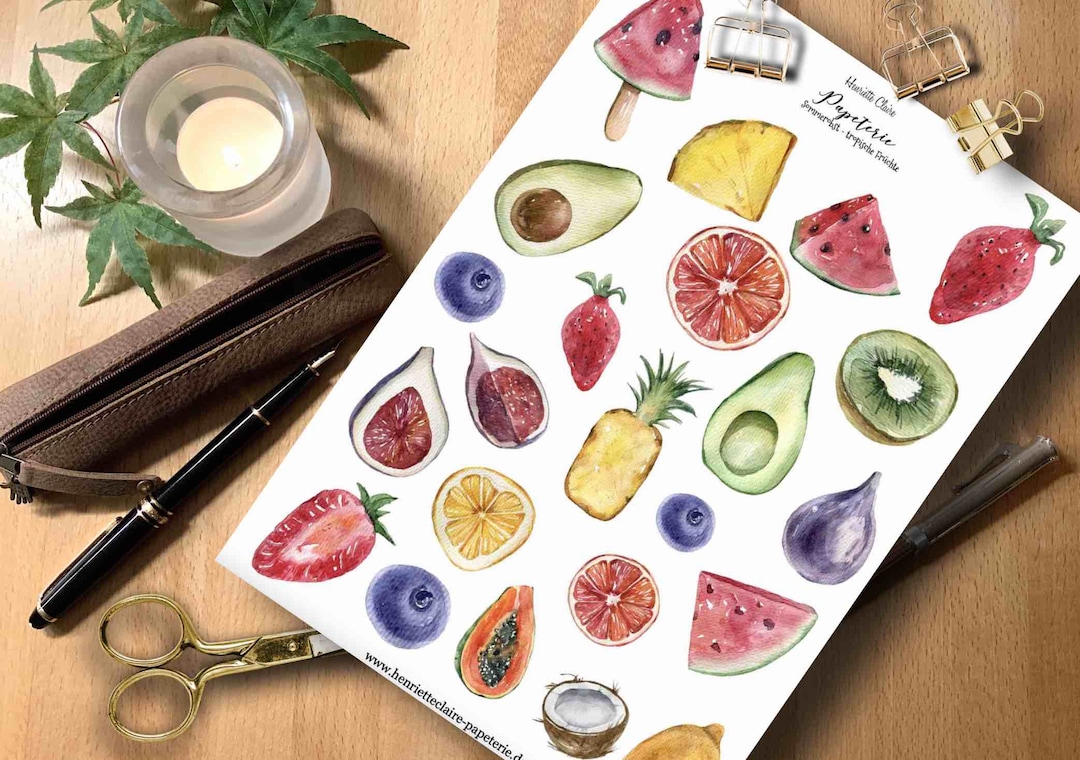 Sticker Tropical Fruits Fruit Watercolor - Etsy