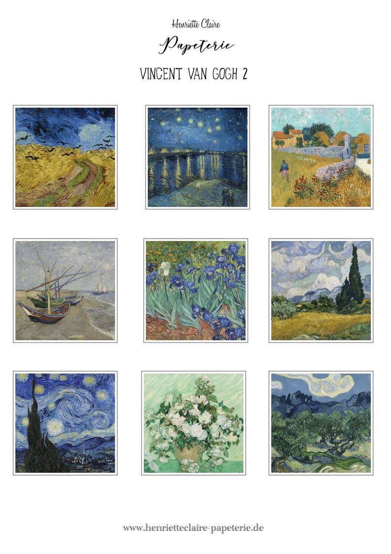 Van Gogh Stickers 18 Small Paintings Painter Illustration Sticker ...