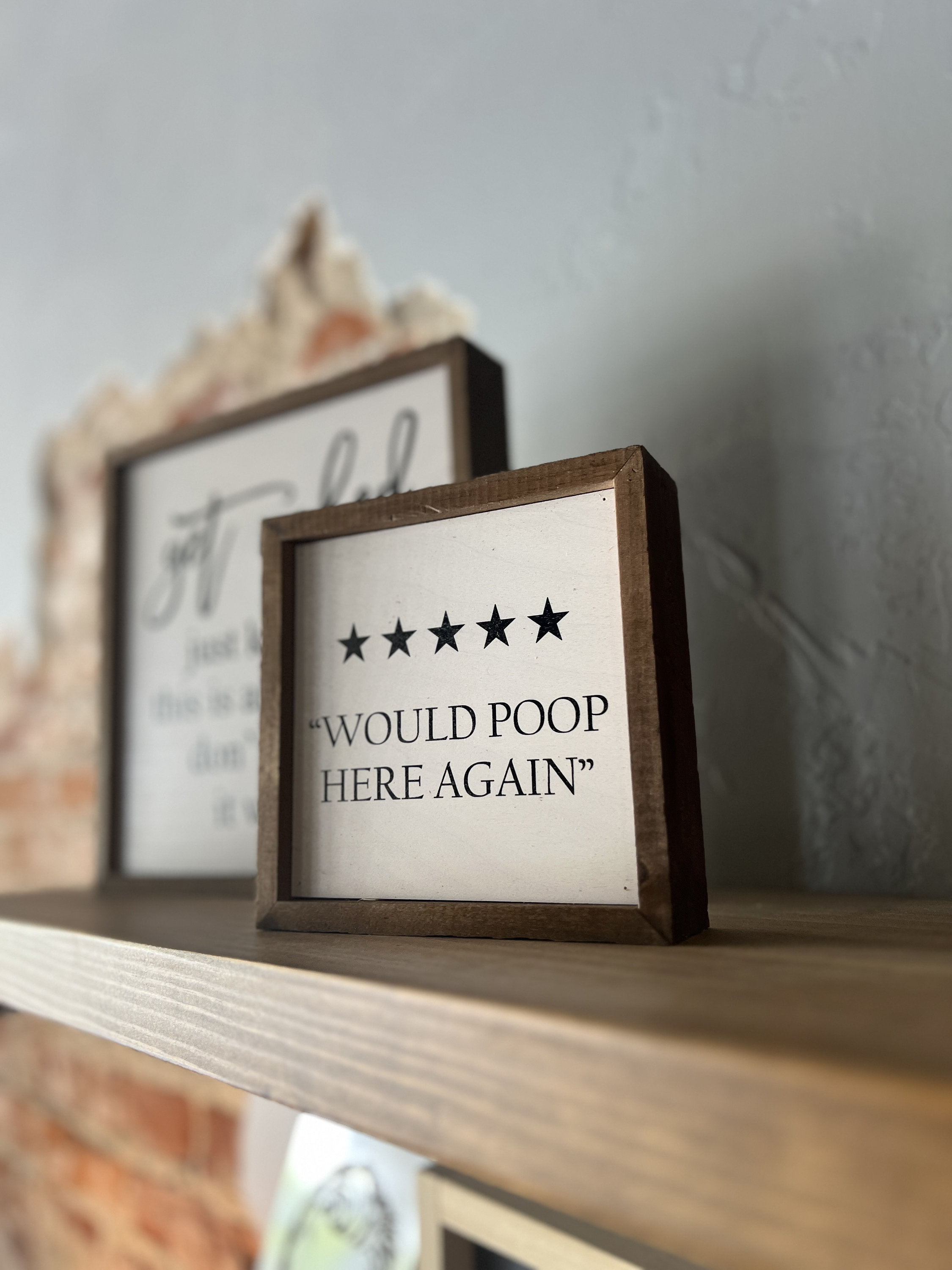 THE ORIGINAL Would Poop Here Again Sign | Bathroom Wall Decor ...