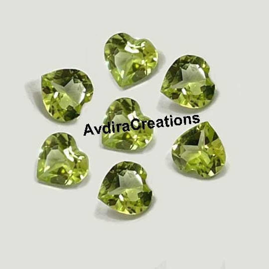 AAA Peridot Heart Shape Faceted Cut Size 3X3MM to 8X8MM Natural Peridot ...