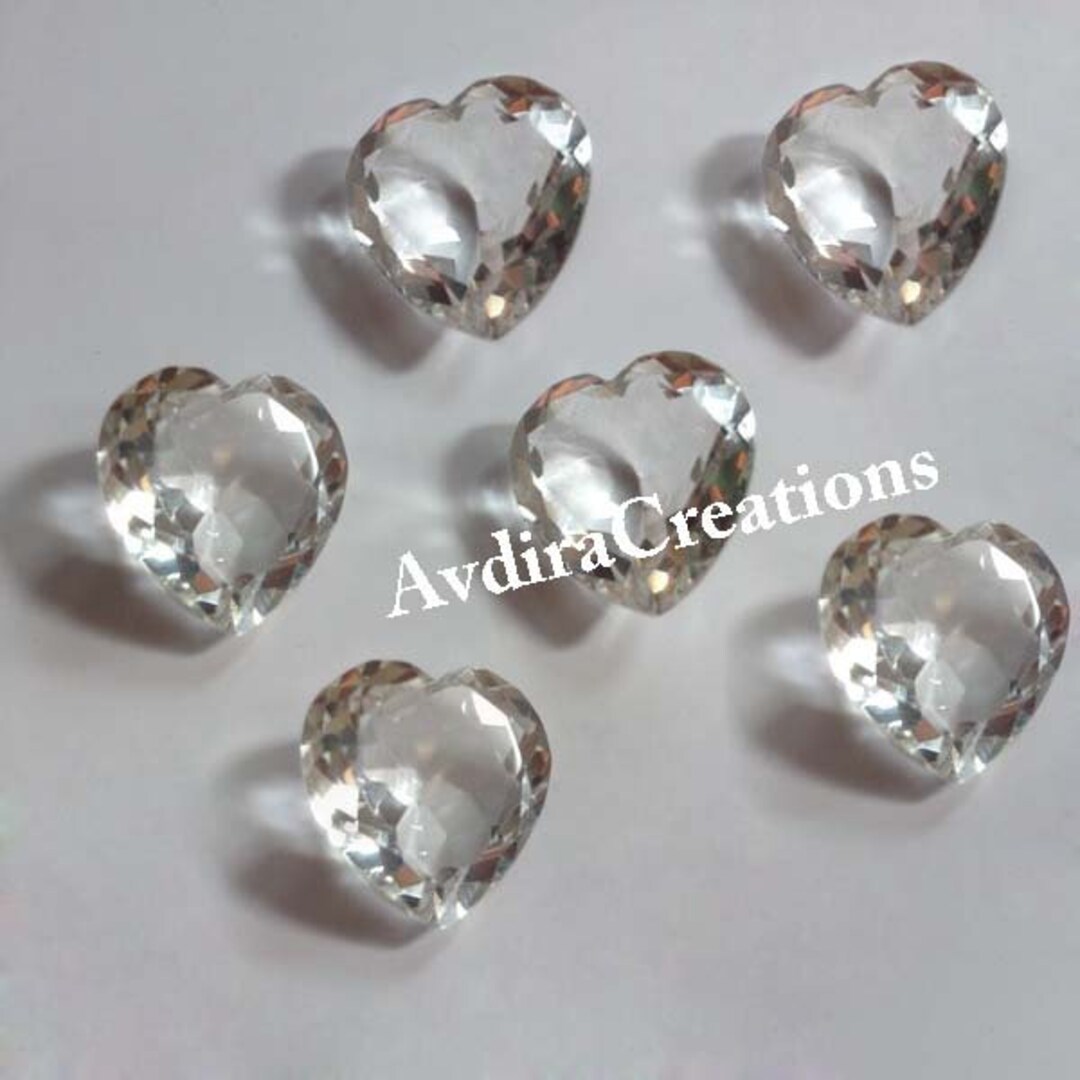 AAA Clear Quartz Heart Shape Faceted Cut Size 3X3MM to 15X15MM Natural ...