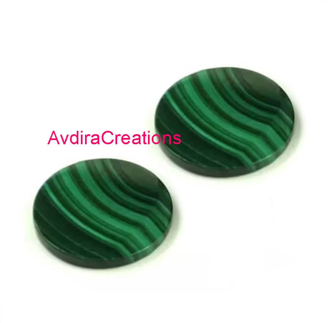 Natural Malachite Round Coin Shape Size 4X4MM to 20X20MM Both Side Flat ...