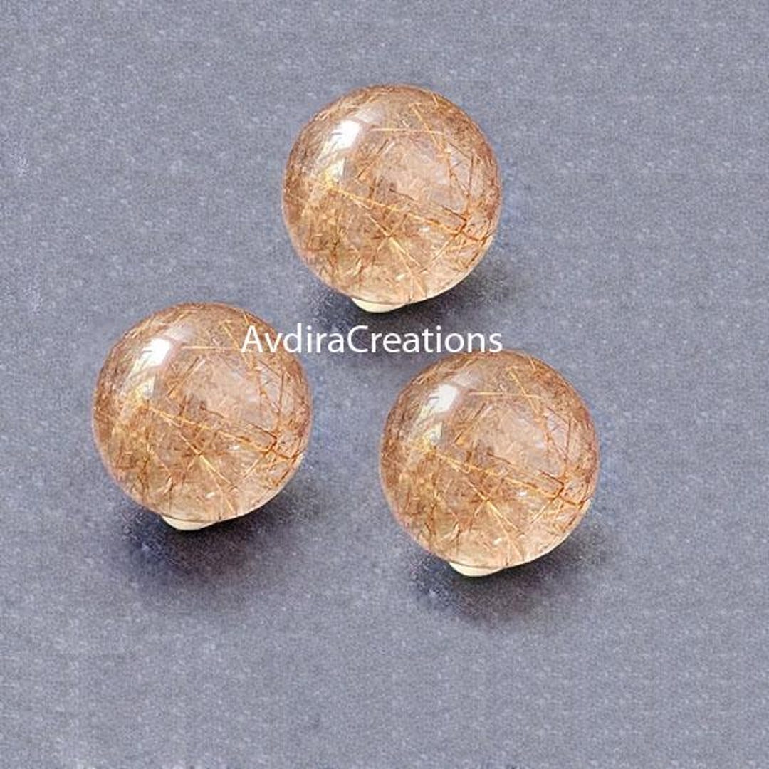Natural Copper Rutilated Quartz Smooth Balls 4x4mm to 15x15mm Copper ...