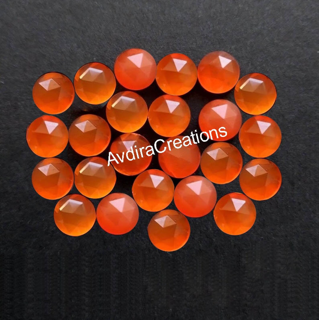 AAA Carnelian Round Rose Cut 4MM to 20MM Natural Carnelian Round Rose ...