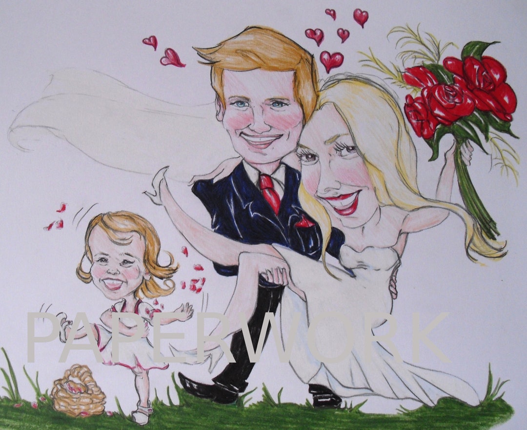 Funny Wedding Caricatures commision Work - Etsy