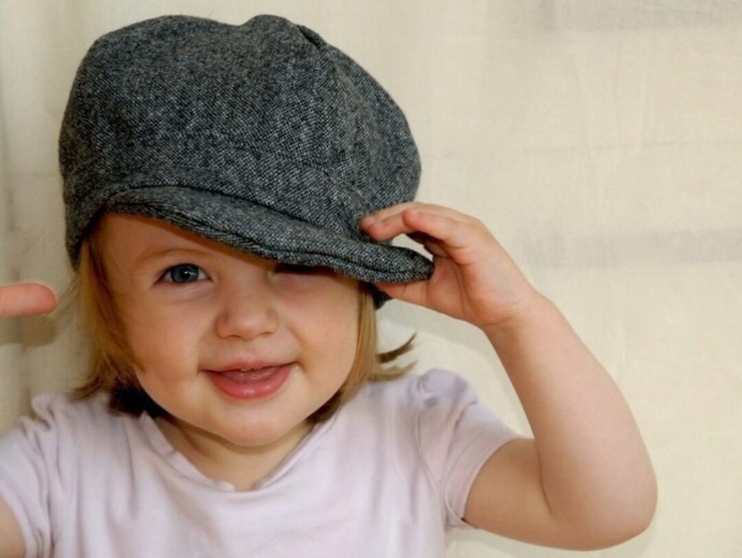 Children's Peaked Cap michel Made of Wool Mix Tweed, Pepper & Salt ...