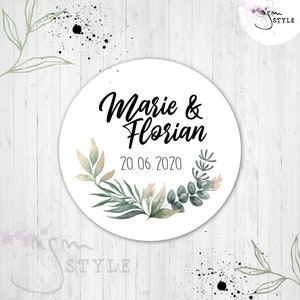 24 Stickers Personalized With Name and Date Watercolor - Etsy