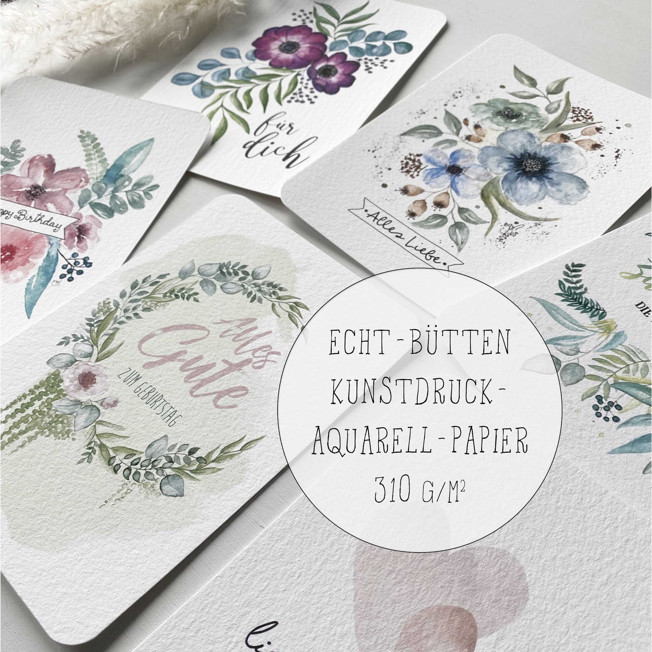 Geburtstagswünsche Postkarten 2erSet A6 Flowers | Etsy