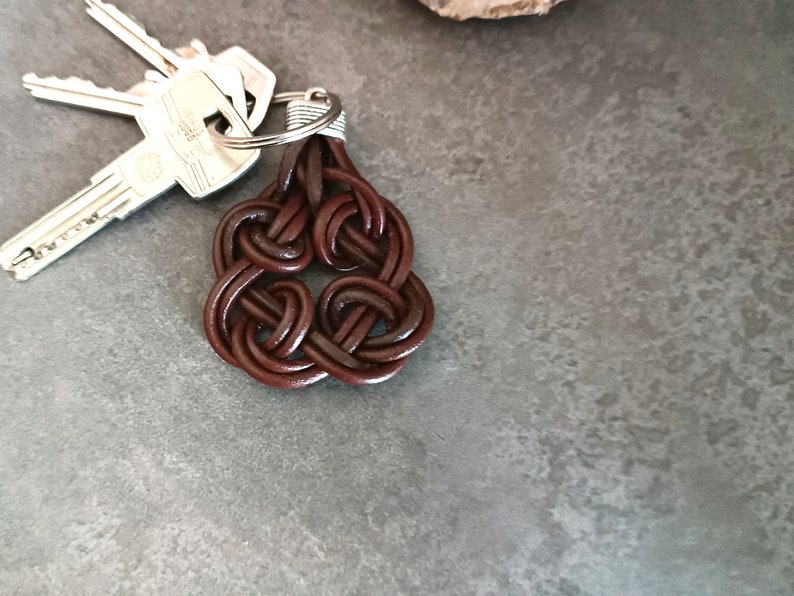 Fatherhood Knot Keychain, Leather Keychain for Fathers, Celtic Father ...