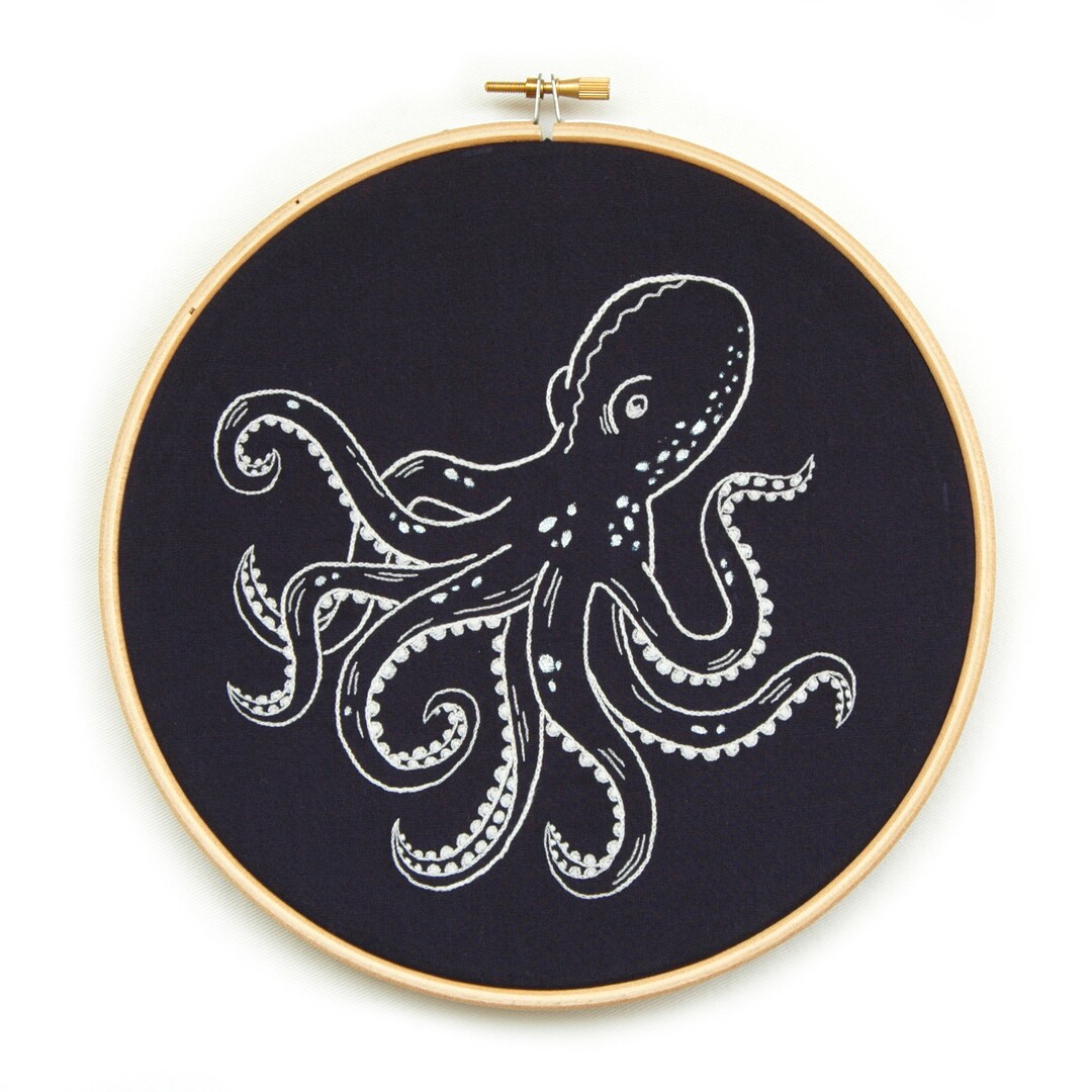 Embroidery Pattern PDF Download Octopus for Beginners in English - Etsy