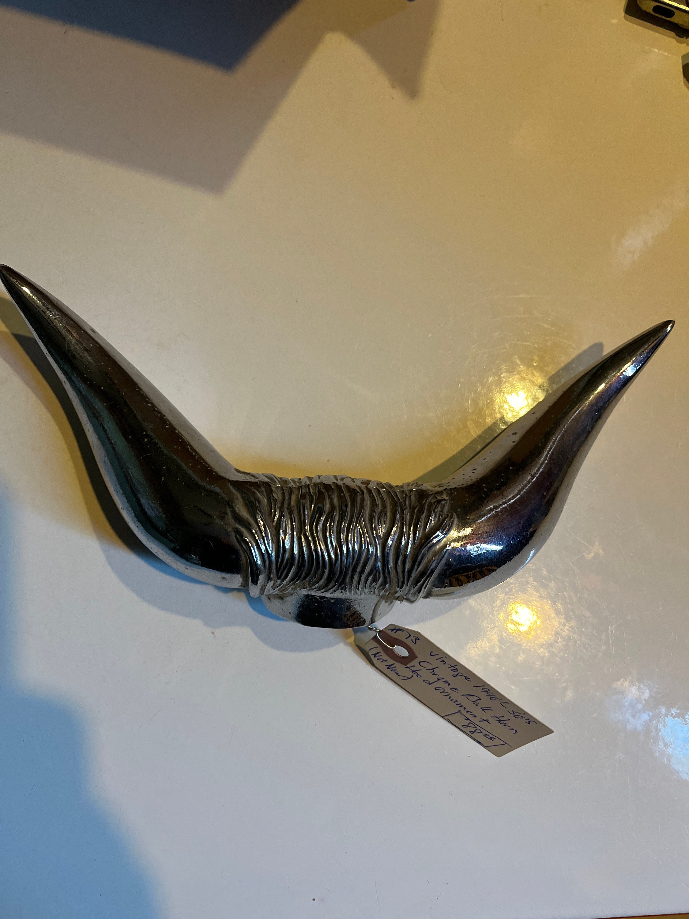 Chrome ''Bull Horns'' Hood Ornament