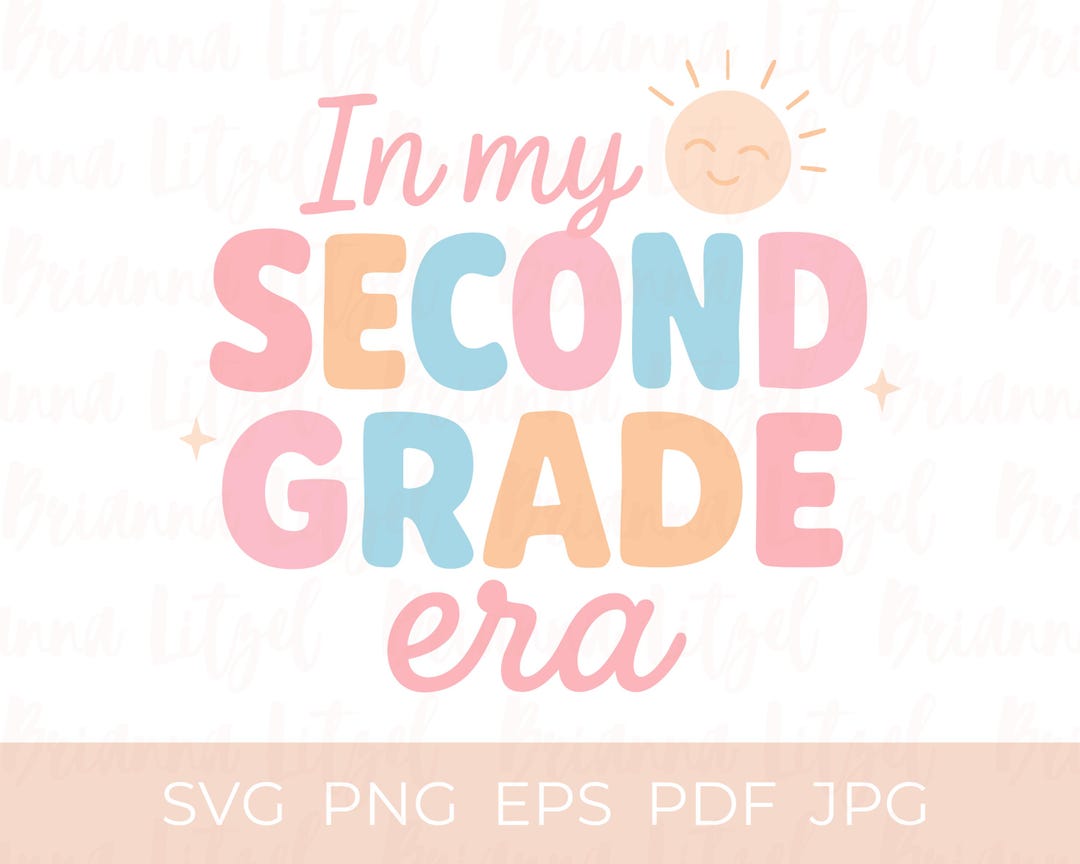 In My Second Grade Era SVG, Second Grade Clipart, Retro Cut File, Back ...