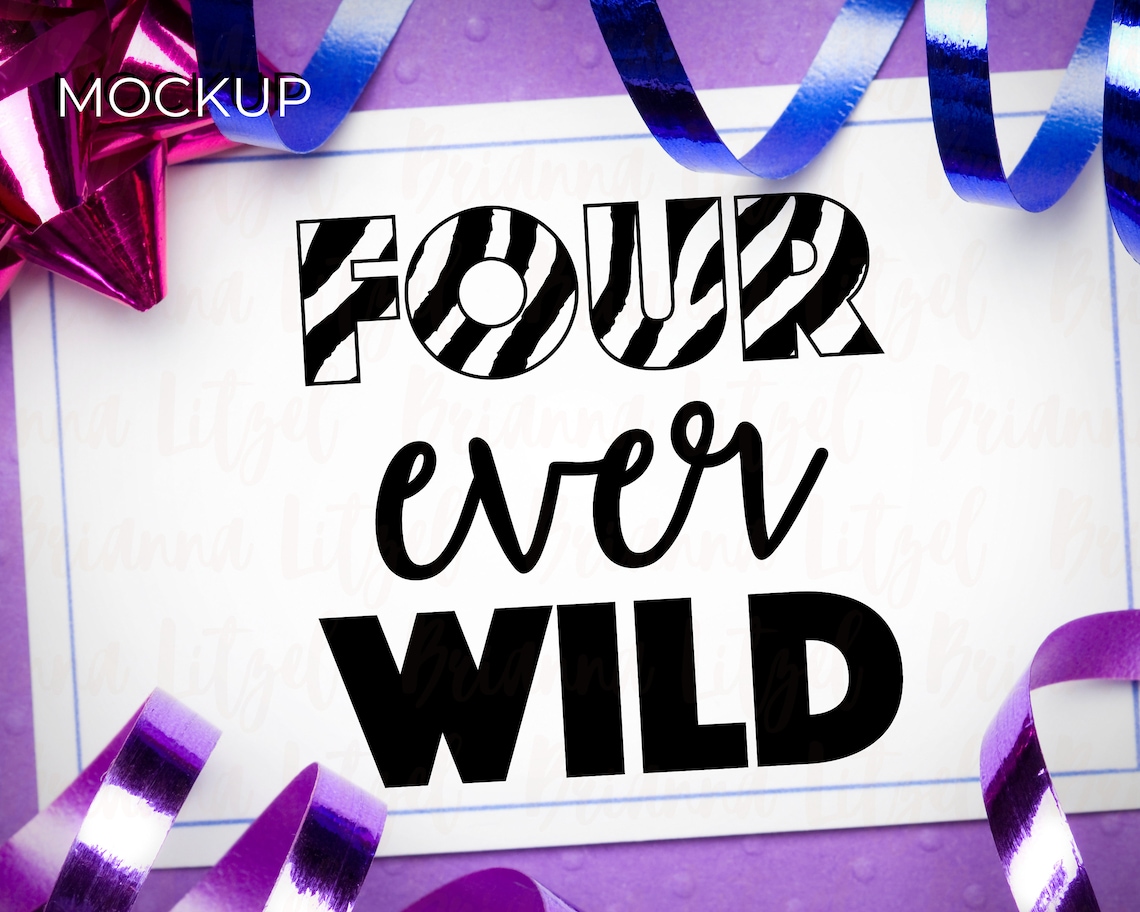 Four Ever Wild SVG, Fourth Birthday Design, 4th Birthday Clipart, Zebra ...