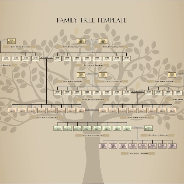 Family Tree 5 Generations - Etsy