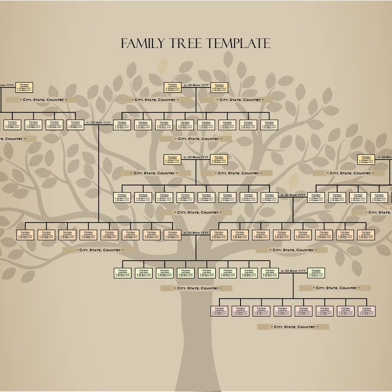 Family Tree Template - Etsy