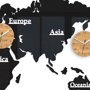 Large Wall Clock World 100cm X 56cm / 39,37" X 22, - Etsy