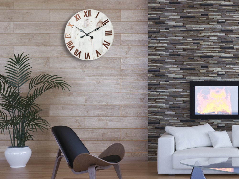 Large Wall Clock 19 Inch M3 Rustic Wall Clock | Etsy