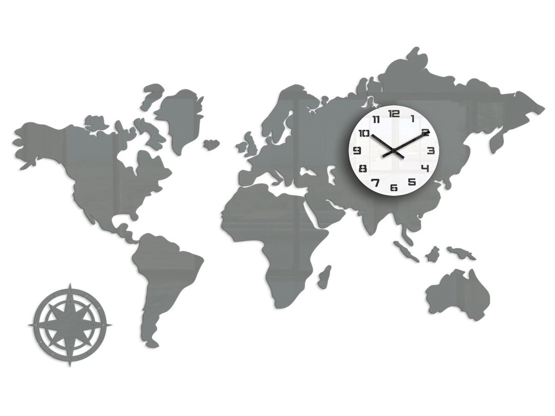Big Wall Clock World 120 X 70cm / 47,24" X 27,6 - Etsy