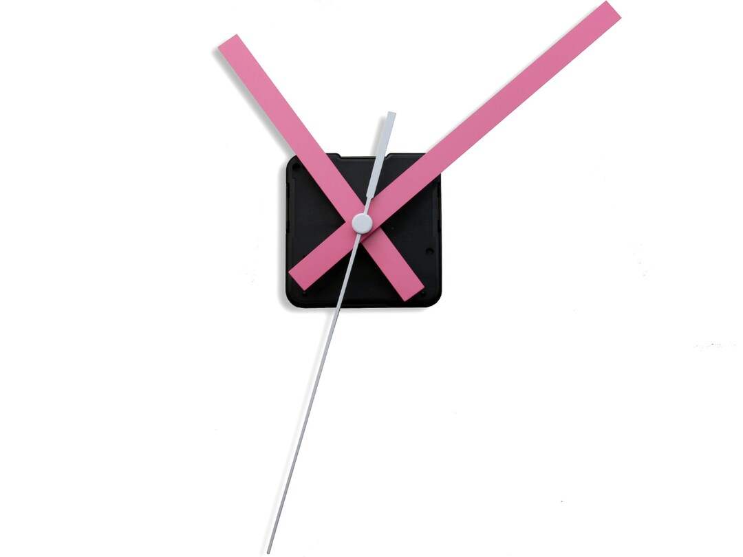 Silent Clock Mechanism + PINK Hands 4.52"/11.5cm - Etsy