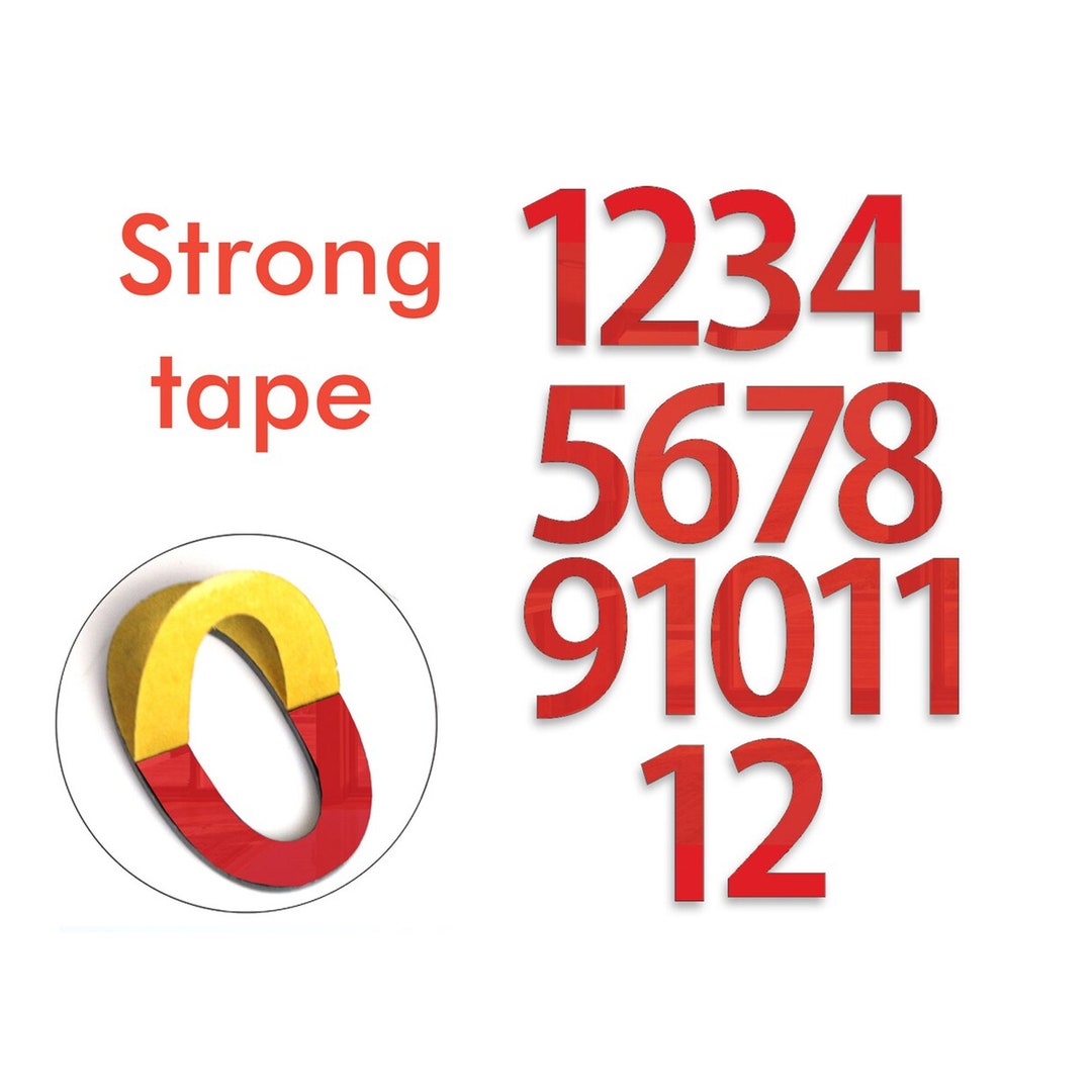 12x Acrylic Numbers, Craft Numbers, Red Numbers, All Size Numbers, Red ...