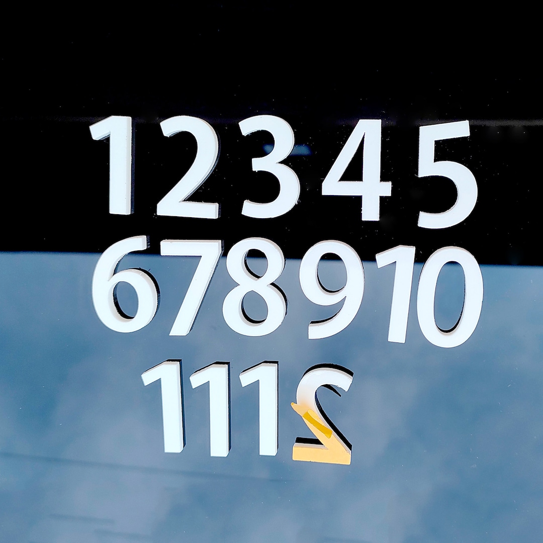 12x Acrylic Numbers, All Size, Colors, Numbers With Tape, Small Numbers ...