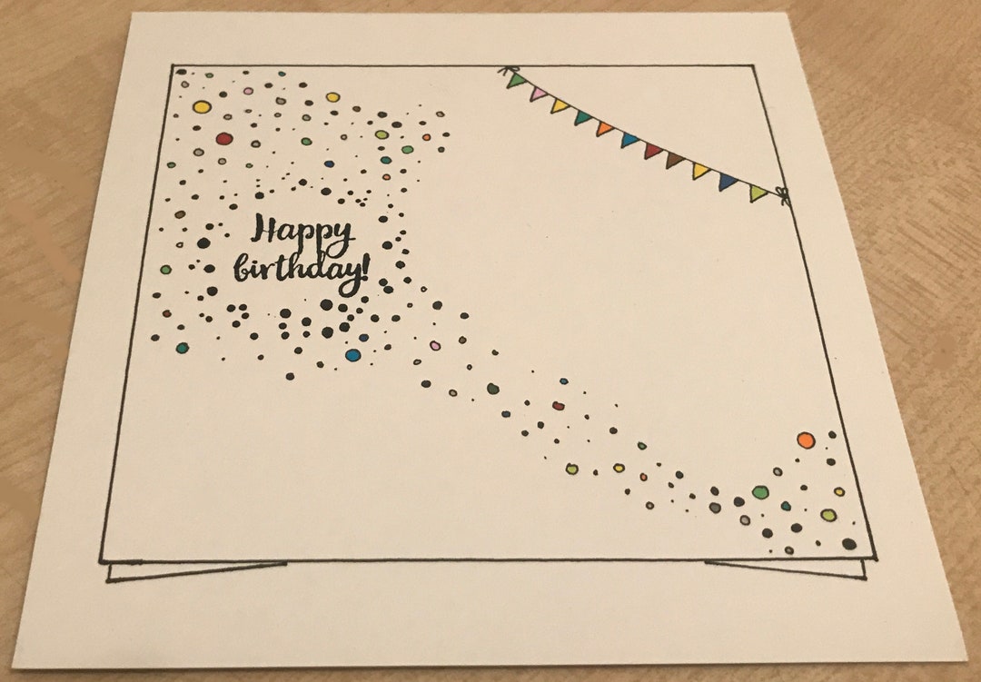 Birthday Card happy Birthday Dots - Etsy